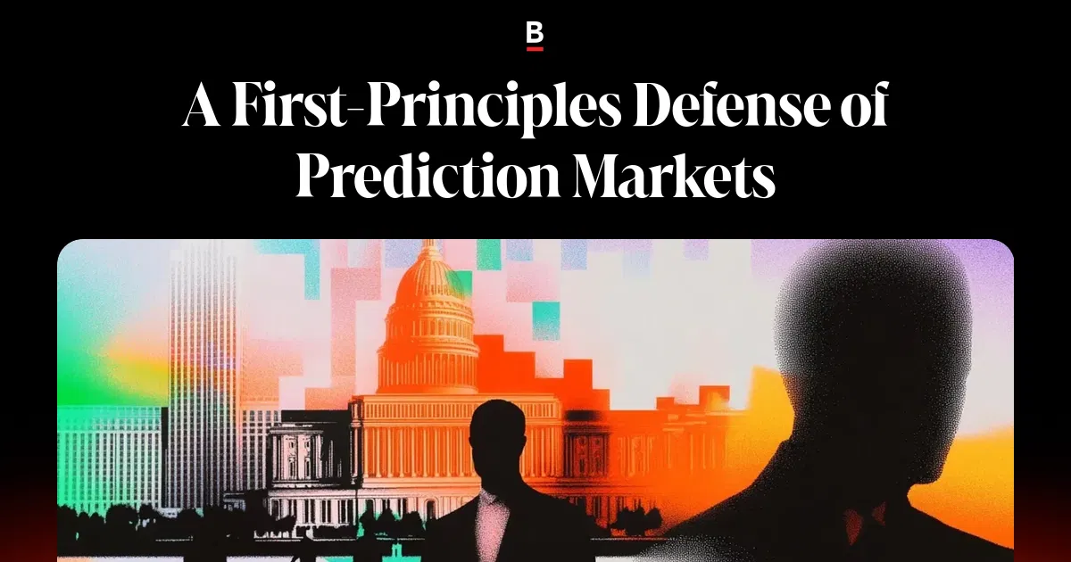 A First-Principles Defense of Prediction Markets