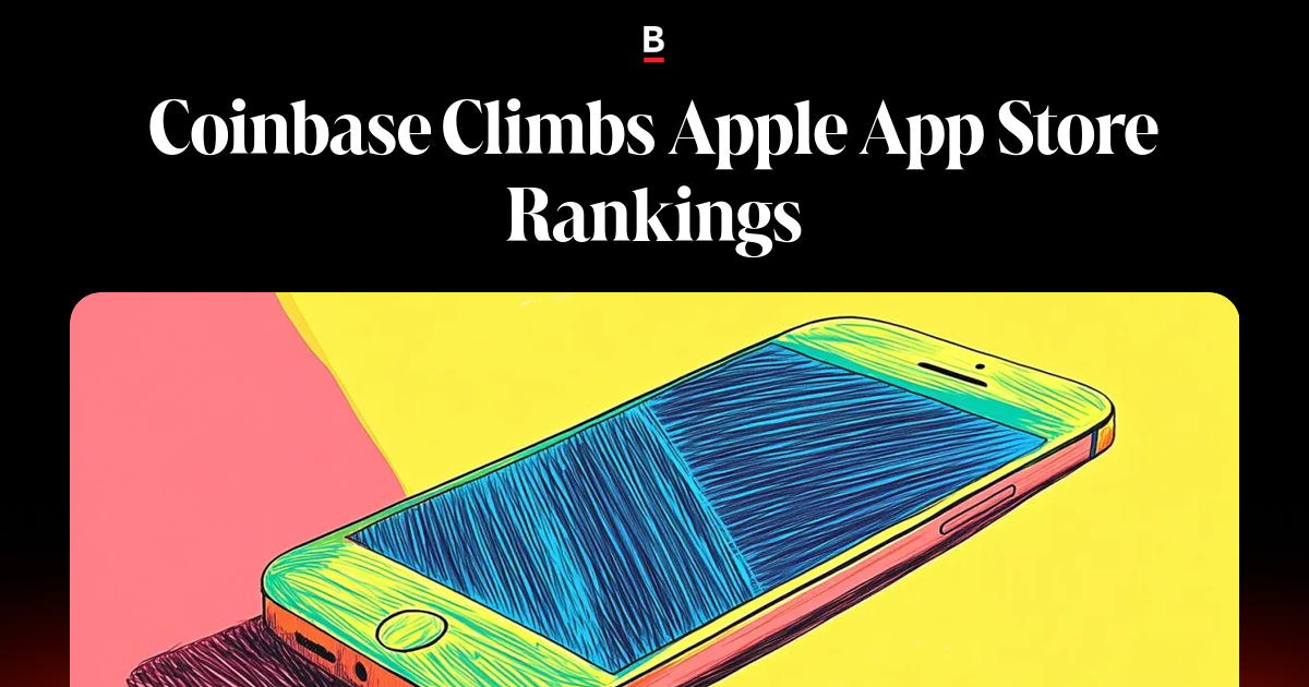Coinbase Climbs Apple App Store Rankings