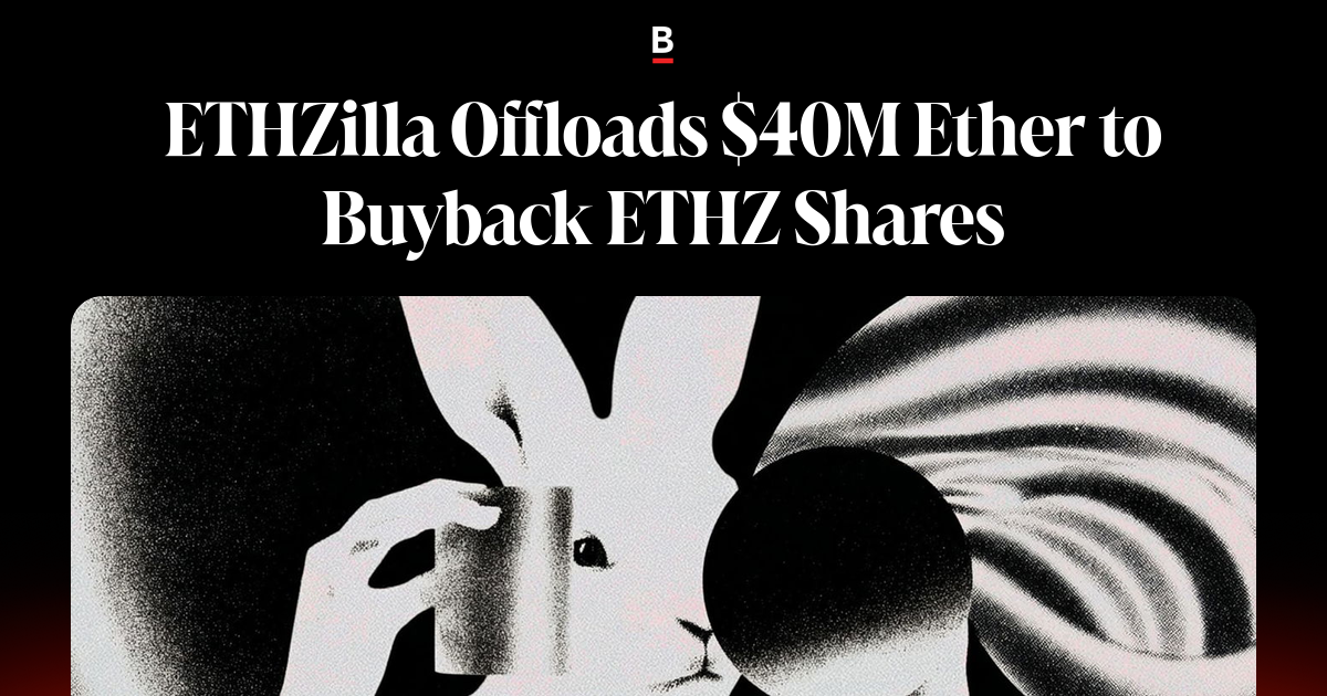 ETHZilla Offloads $40M Ether to Buyback ETHZ Shares