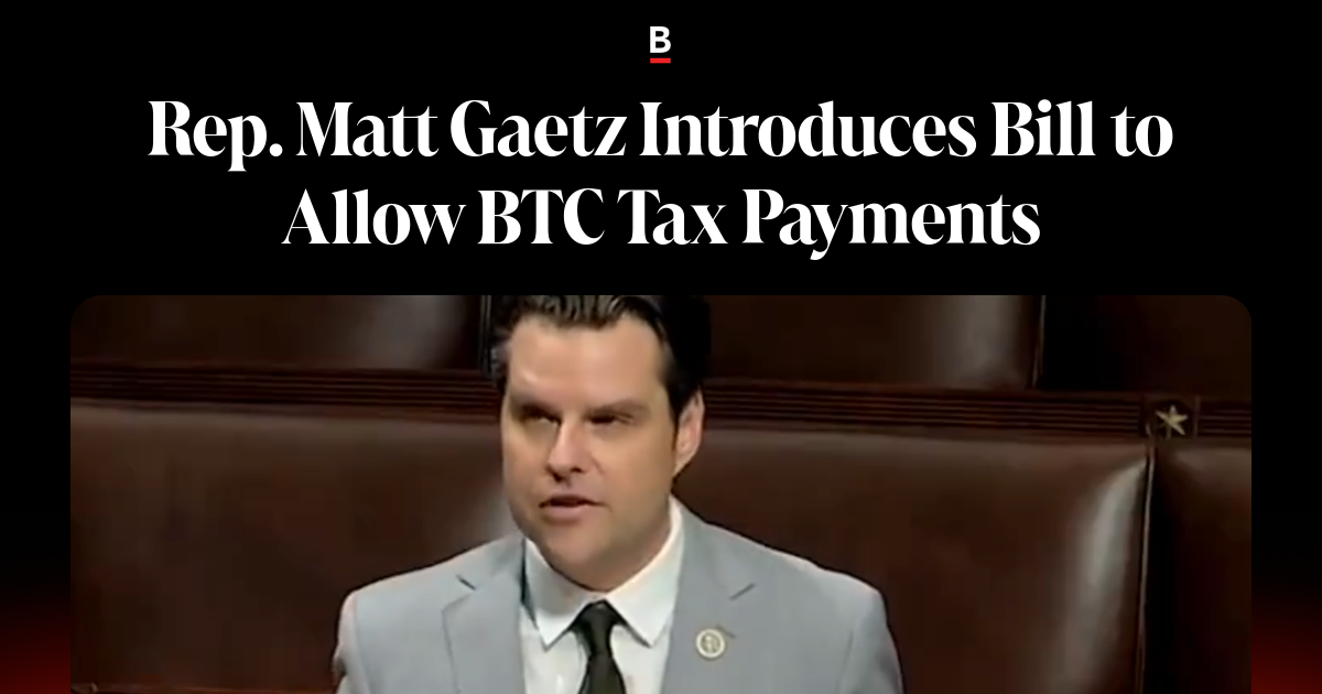 El representante Matt Gaetz presenta un proyecto de ley para permitir ...