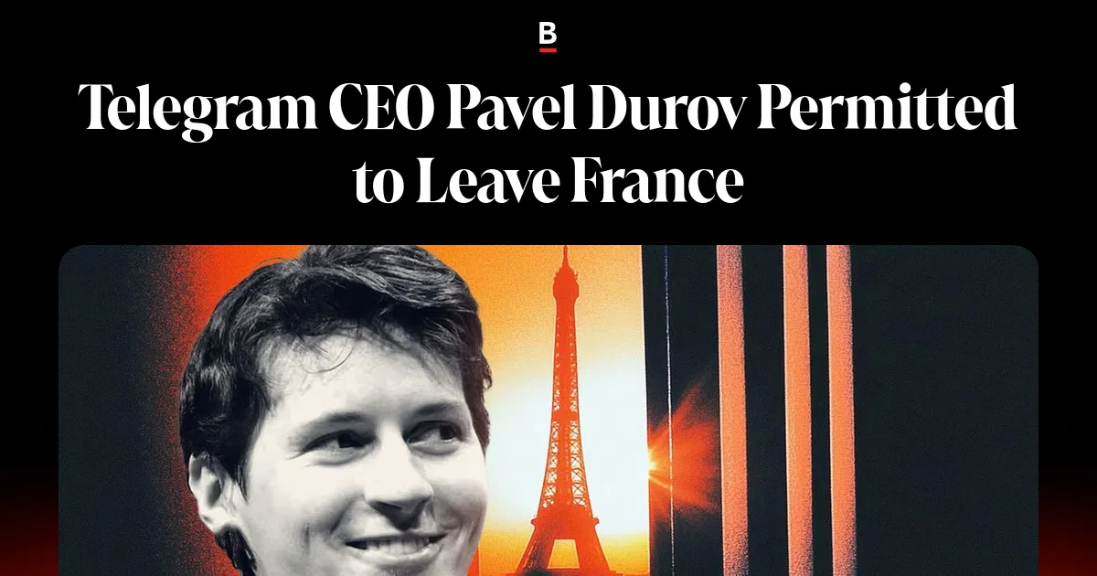 Pavel Durov, CEO de Telegram, autorizado a abandonar Francia