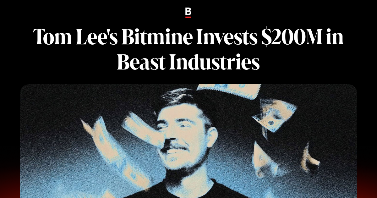 Tom Lee's Bitmine Invests $200M in Beast Industries
