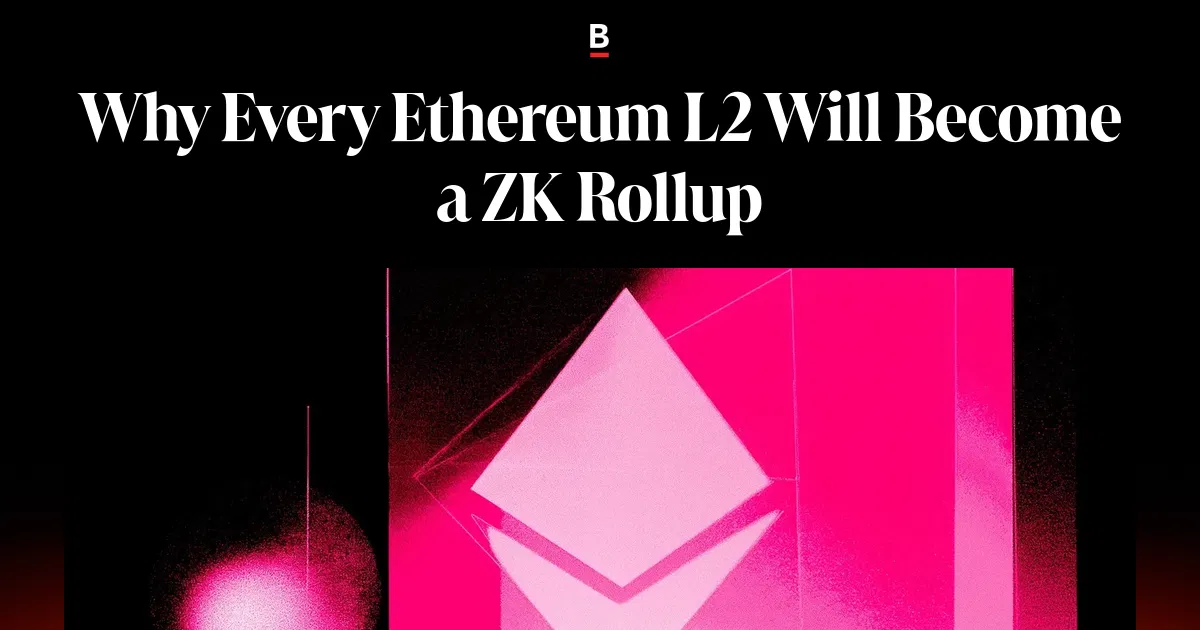Why Every Ethereum L2 Will Become a ZK Rollup
